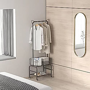 OTBK Clothing Garment Rack Multifunctional Clothes Organizer With Cat Ears The Non-slip Beads For Hanging Clothes,Shoes,Bags (Color : Gold)