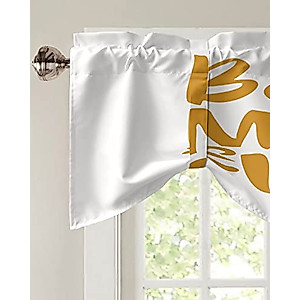 Funnywall88 Tie Up Curtain Valance for Living Room,Gold Best Mom Ever White Background Valance for Kitchen Window Valance Adjustable Tie-up Valance 18 Inch Rod Pocket 1 Panel