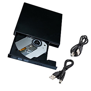 VSVABEFV External USB Blu Ray Drive, Ultra-Slim BD/CD/DVD-ROM CD/DVD-RW Blu Ray Burner Player Rewriter for Laptop/MacBook/Desktop, Portable Blu-Ray Drive Compatible with Windows XP/7/8/10/X MacOS