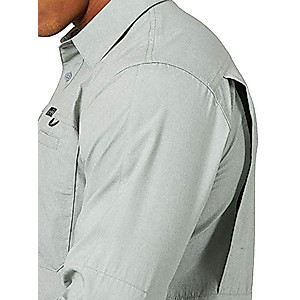 ATG by Wrangler Men's Long Sleeve Hike to Fish Shirt, Dark forest, Large