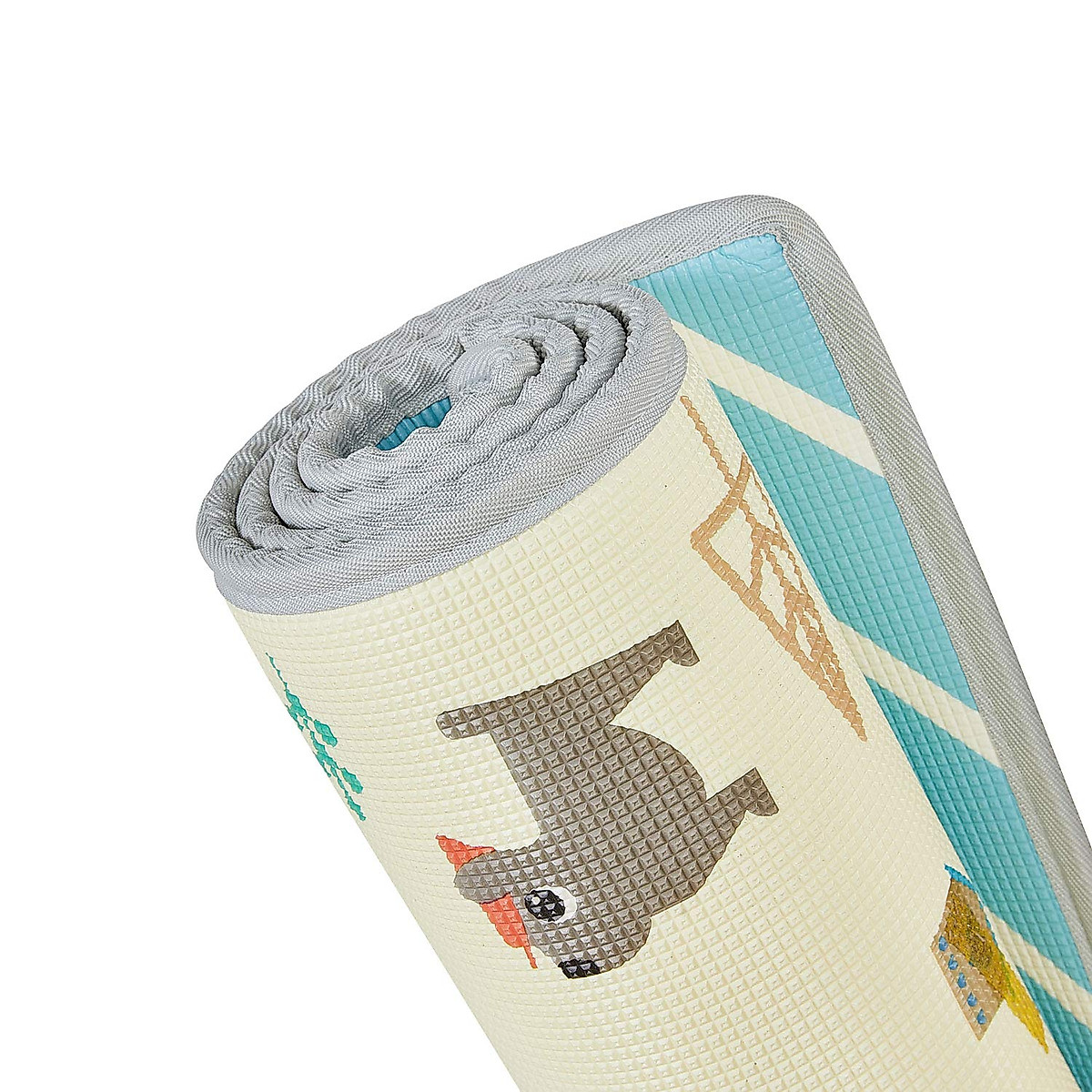 Angelbliss Play Mats for Babies - Haute Collection - Play Mat for Infants – Non-Toxic Baby Rug – Cushioned Baby Mat Waterproof Playmat – Reversible Double-Sided Kindergarten Mat (Medium - Blue)