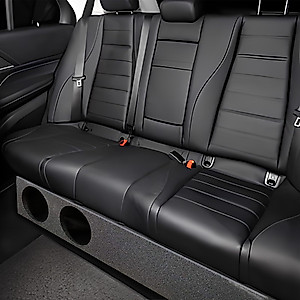 Q Power Easy to Install Durable 8 Inches by 11.25 Inches Dual Port Empty Subwoofer Enclosure Box with Underseat Down Fire and Loud Bass