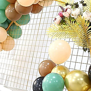 100pcs Mocha Chrome Gold Balloon Garland Arch Kit Coffee Sage Green Apricot Balloons for Wedding Birthday Party Balloon Arch Baby Shower Boho Party Decorations