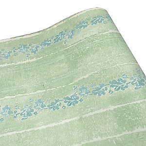 Yifely Self-Adhesive Furniture Paper Removable Shelf Liner for Covering Drawers Cabinet Doors, Green Wood Grain, 17.7 Inch by 9.8 Feet