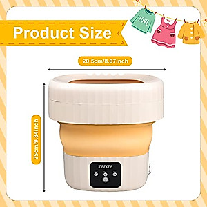 VAIPI Folding Washing Machine Mini Portable Clothes Washer and Dryer Small Bucket Washer with Touch Screen and Drain Basket for Camping, Apartments, RV Travel,Underwear - Include Use Manual (13.2 lbs)