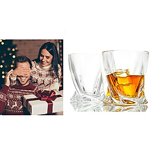 Bezrat Whiskey Glasses Set of 6 - Multi Style shot glasses - 10 oz scotch glasses - Rocks glasses Barware For Scotch, Bourbon, Liquor and Cocktail Drinks, Bourbon gifts for Men