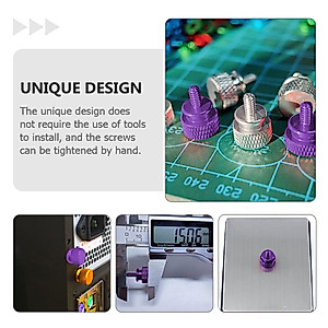 SOLUSTRE 10PCS Chassis Thumb Screws Computer Case Screws Computer Case Thumbscrew Knurled Thumbscrews Practical Screw Computer Screws Computer Part Accessories Aluminum Alloy Purple