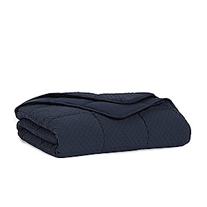 Brooklinen Textured Cotton Weighted Blanket, Deep Navy, Twin