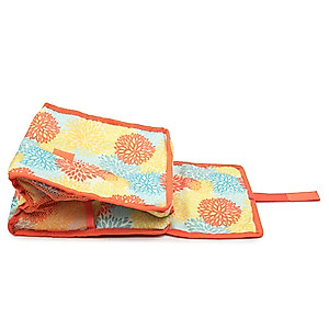 TRACERY 9 Can Lunch Bag Reusable Multipal Uses Folding Padded Tote Bag with Zip Closure (Daisy)