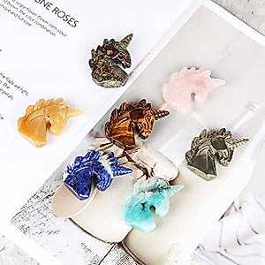 Artistone Tiger Eye Crystal Unicorn Figurine 3 Inch Carved Gemstone Decorative Unicorn Statue Ornament Collectible Healing Stone for Home Decor Birthday Mothers Day Christmas