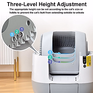 TAKOYI Self Cleaning Litter Box with APP Control, Large Capacity Smart Automatic Cat Litter Boxes for Multiple Cats, Odor-Removal/Health Monitor, with Garbage Bags/Cat Litter Scoop