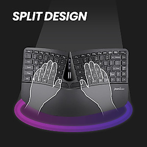 Perixx PERIDUO-606A, 3-in-1 Wireless Compact Ergonomic Keyboard with Vertical Mouse and Numeric Keypad - Adjustable Palm Rest - Tilt Wheel - Membrane Low Profile Keys - US English