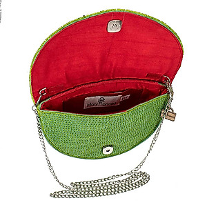 Mary Frances Summer Slice Beaded Watermelon Crossbody Clutch Handbag