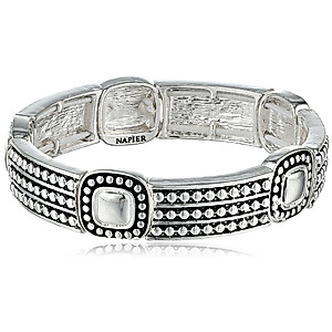 Napier "Well Suited Silver-Tone Stretch Bracelet
