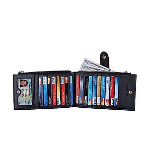 Travelambo Womens Multi Card Case Wallet & Front Pocket Minimalist Leather Slim Wallet