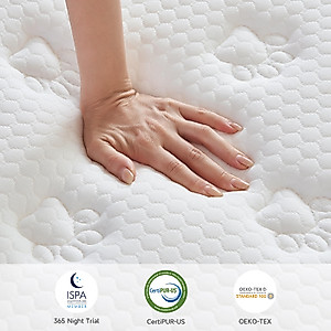IEI Queen Mattress, 10 inch Hybrid Mattress Queen Size in a Box, Memory Foam Mattress with Pocket Springs, Medium Firm, Pressure Relief & Motion Isolation, CertiPUR-US Certified, 365-Night Trial