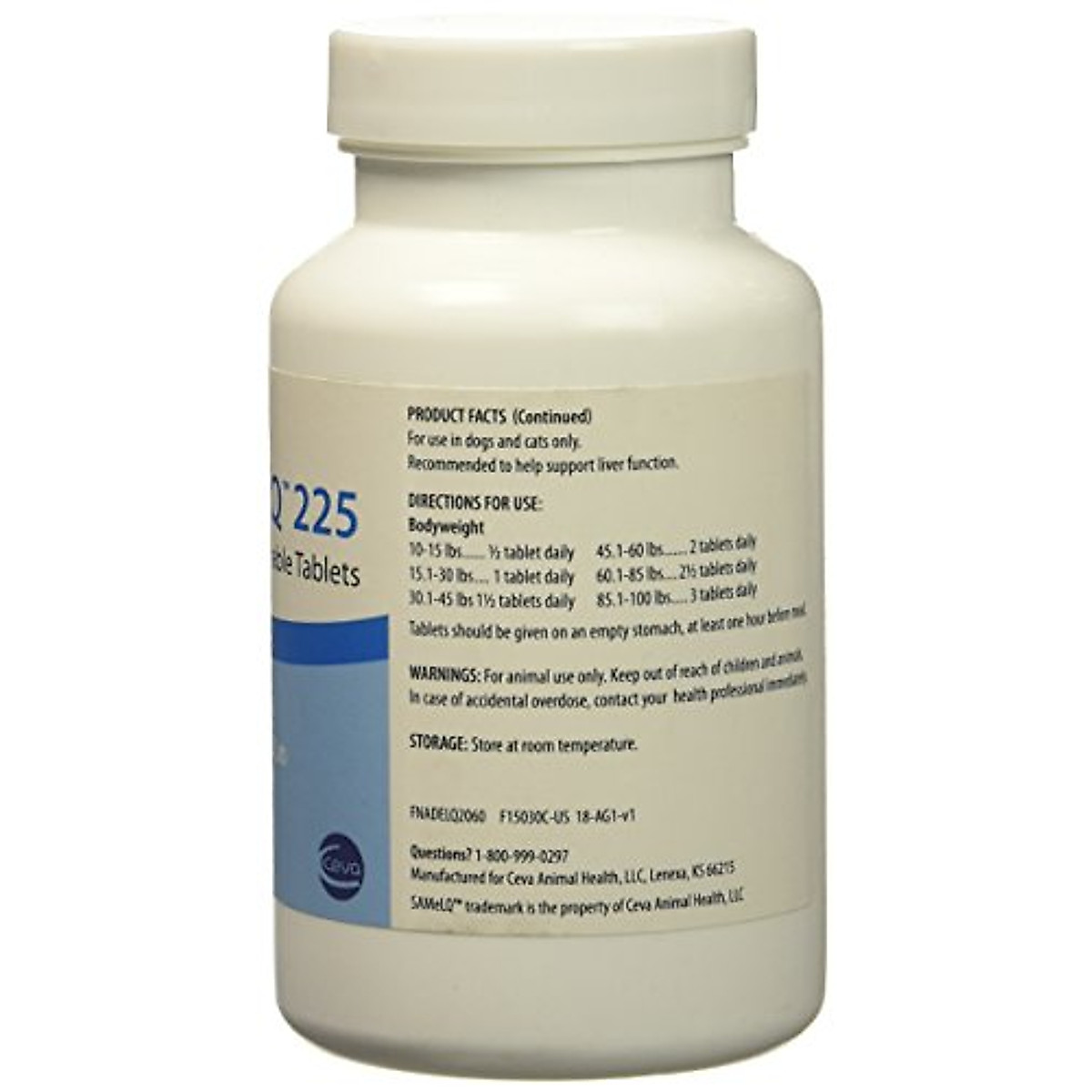 S Adenosyl 225 (SAMe) for MEDIUM / LARGE DOGS 225 mg (60 tabs)