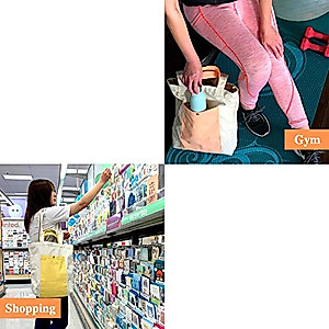 KELAMY Canvas Tote Bag for Women Two-Tone Shoulder Bag with Pockets & Handles – Gifts for Her, Company Gift, Bachelorette Party Gift (Black)