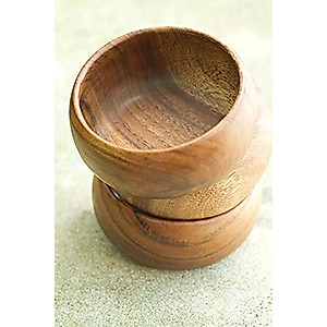 Pacific Merchants Trading Pacific Merchants Acaciaware 6- by 3-Inch Acacia Wood Round Calabash Serving / Salad Bowl, Set of 4,Brown