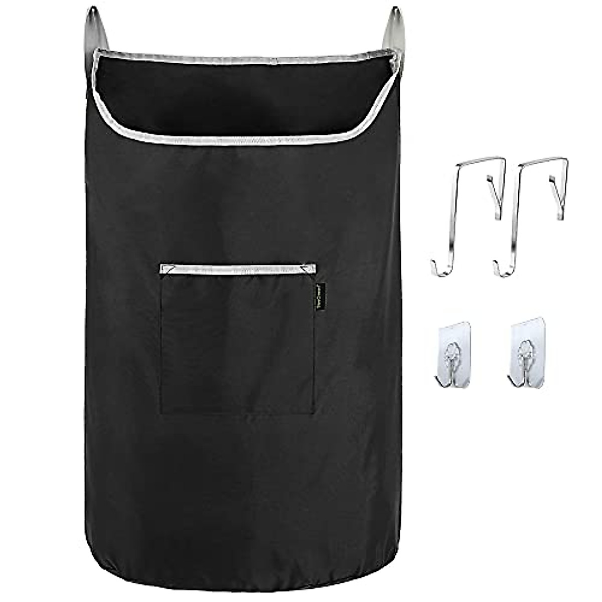 BeeGreen Laundry Bag Backpack with Adjustable Shoulder Straps and Drawstring Closure Heavy Duty and Black Hanging Laundry Hamper Bag X-Large Over The Door Hanging Laundry Bag with 2 Hook
