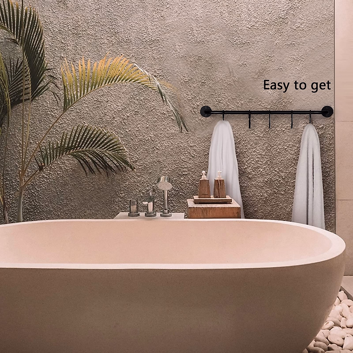 RETOONGKING Coffee Mug Holder Wall Mounted,1PC Coffee Cup Holder Coffee Mug Rack for Wall Black Metal Rod with 5 Removable Hooks,Organize Cooking Utensils or Mugs for Kitchen Restaurant Bar (1)