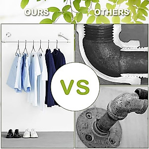 Clothes Rack, 46inches Industrial Pipe Clothing Rack Heavy Duty Garment Racks Wall Mounted Closet Rod White Wardrobe Rack for Hanging Clothes