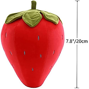 Cute Fruit Kids Pillow Stuffed Strawberry Plush Pillows Super Soft Girls Pillows Cushion Seat for Kids Toys (Red,7.8"/20cm) 1 Count (Pack of 1)