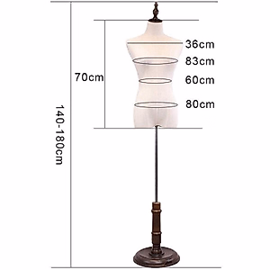 Mannequin Display Stand Mannequin Bust, Half Body Mannequins Female Clothing Store Window Dummy Model Wooden Display Rack ( Size : Medium ) ( )