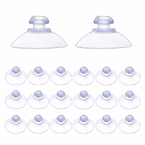 20 Pack Suction Cups for Glass Plastic Sucker Plastic Suction Pads Clear PVC Suction Cup with Hooks for Glass Table Transparent Anti-Collision Sucker Pad for Home Decoration Desk Window (30 mm)