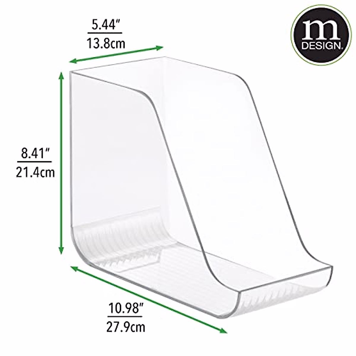 mDesign Plastic Kitchen Storage Organizer Container Bins for Pantry, Fridge, Freezer Organization - Holds Canned Food, Soup Can, Soda Water Bottle - Ligne Collection - Clear