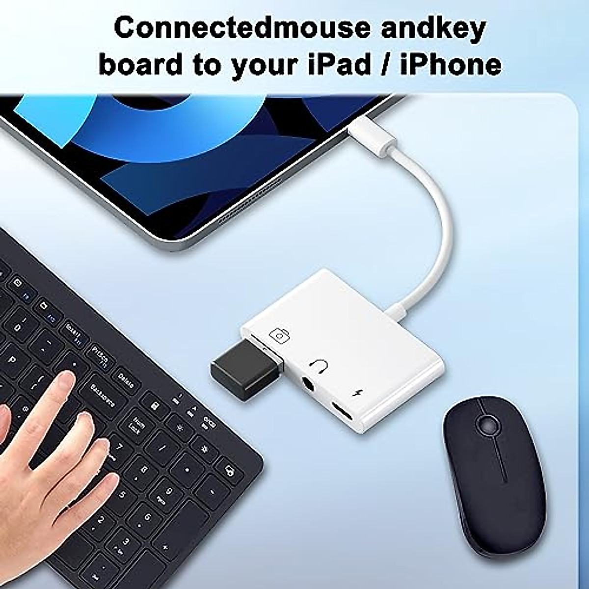 MASAYA USB 3 Camera Adapter,3 in 1 USB Female OTG Adapter with 3.5 mm Headphone Jack and Charging Splitter Compatible with i-Phone 12 11 X 8,Support Card Reader,MIDI