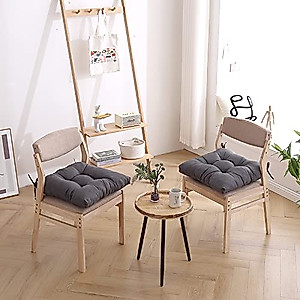 Tiita Outdoor/Indoor Seat Cushion with Ties Waterproof Wicker Seat Chair Cushion Memory Foam Patio Chair Pads for All-Weather Wicker Dinettes/Antique Porch Swings and Porch Rocker (Dark Grey)