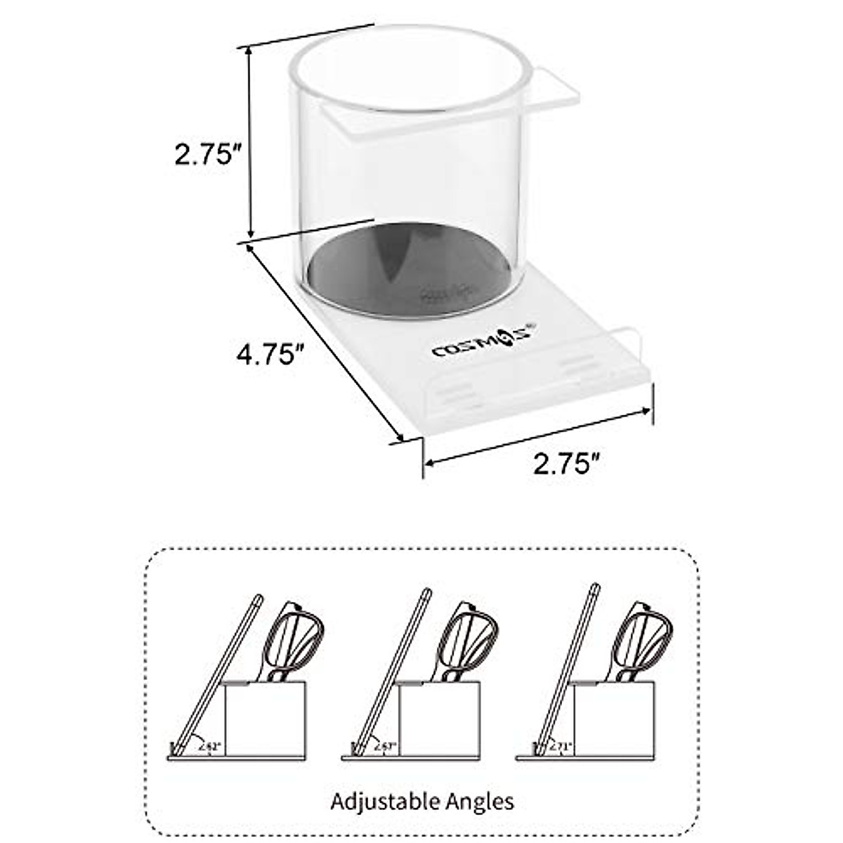 CM Multifuntion Eyeglass Holder Smart Phone Holder Glasses Cellphone Holding Acrylic Stand Desktop Organizer for Home Office Desktop Decoration Decor