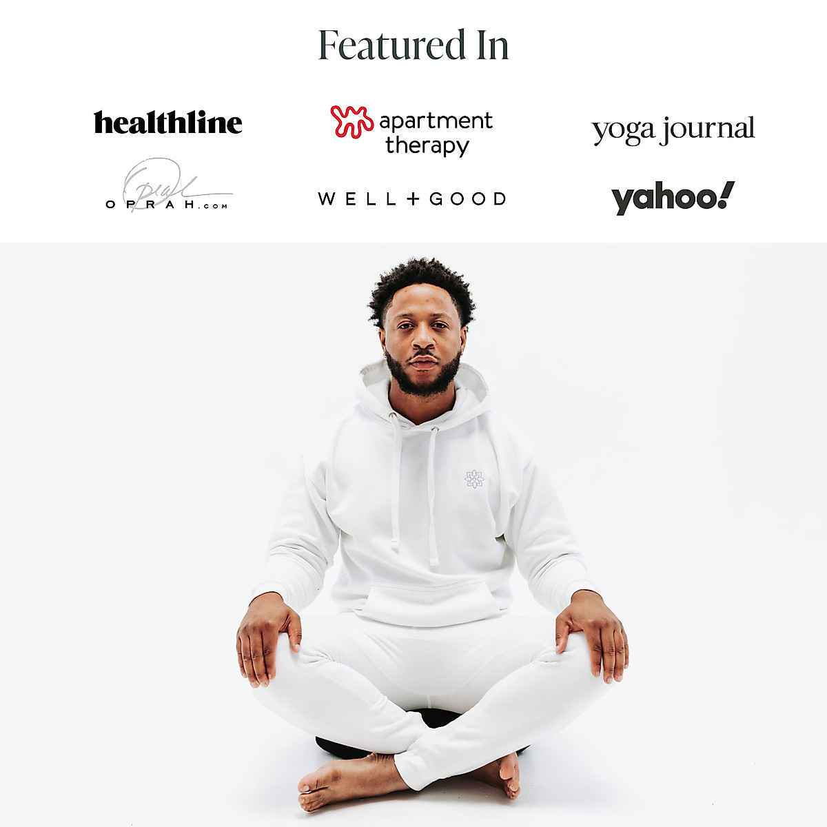 Mindful & Modern Large Meditation Cushion | Zafu Yoga Bolster Meditation Floor Pillow Seat | Buckwheat Hull Filled Crescent Shaped Cushion with Removable Washable Cover + Carry Handle (Minimal Black)