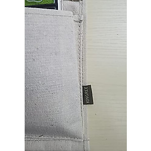 KINGREE Over The Door Magazine Storage Pockets, Wall Door Closet Hanging Storage Bag Organizer, (5 Pockets-Nature)