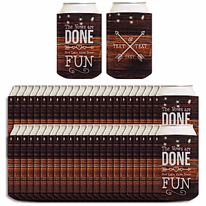 Vows Are Done Have Some Fun Custom Name Wedding Coolie 48-pack Customized Can Drink Coolie