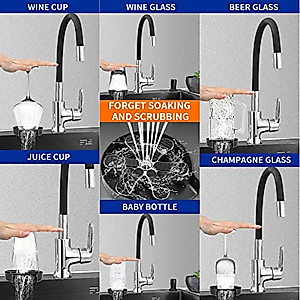 Grehge r for Kitchen Sink, Metal Sink Cup Cleaner, Bottles Washer for Sink, Cup Rinser Bar Glass Rinser Stainless Steel, Kitchen Sink Faucet Replacement Parts