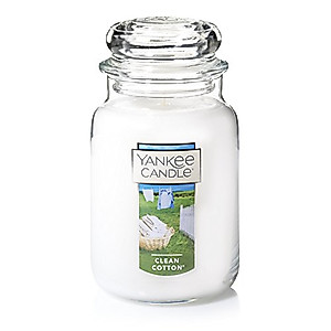 Yankee Candle Lemon Lavender Scented, Classic 22oz Large Jar Single Wick Candle, Over 110 Hours of Burn Time & Large Jar Candle Clean Cotton