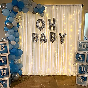 10ft x 7ft White Backdrop Curtain for Parties Wedding White Wrinkle Free Backdrop Drapes Panels for Baby Shower Gender Reveal Birthday Photo Photography Polyester Fabric Background Decoration