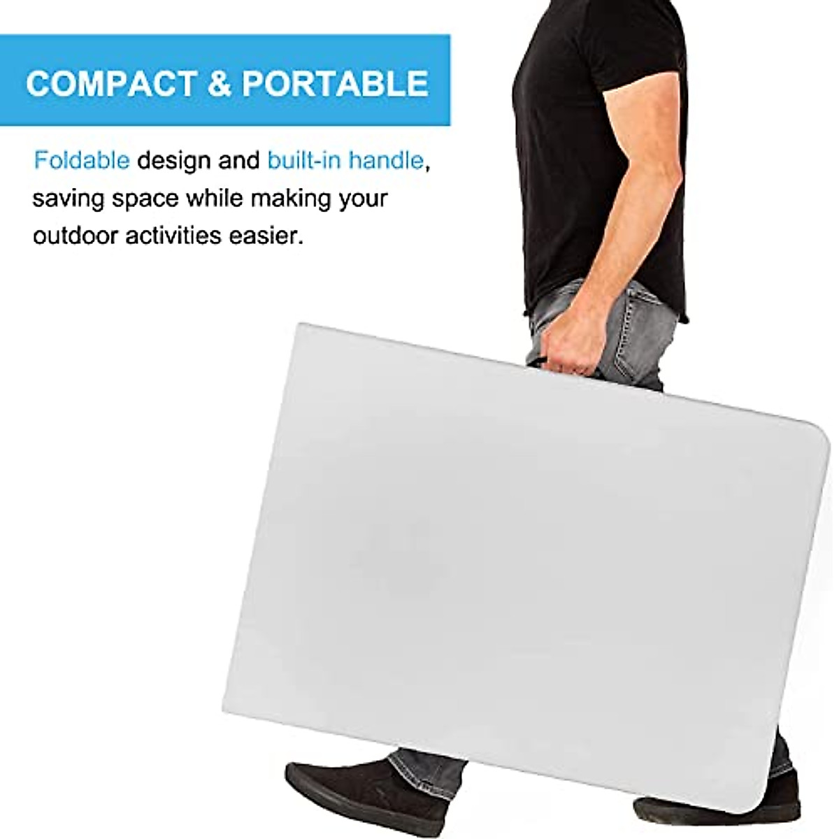 Fenbeli Folding Tables 6ft Plastic Foldable Table Heavy Duty Lightweight Folding Table Fold in Half with Handle for Outdoor & Indoor Party Dining Camping Wedding BBQ Catering