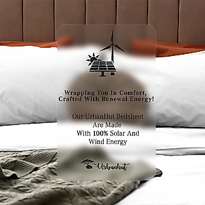 URBANHUT 400 TC Egyptian Cotton Sheets King Size, Sateen Weave Luxury Bedsheets for King Size Bed, 4 pc Bed Sheets Set, Cooling Sheets, with 16" Elasticized Deep Pockets, Hotel Sheets - White