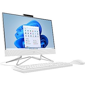 HP 22-inch All in One Desktop Computer, 21.5" FHD 1080P Display, Intel Celeron J4025 Processor, 32GB RAM, 1TB SSD, Webcam, Microphone, Keyboard, Mouse, Windows 11 Home OS, White, JVQ MP