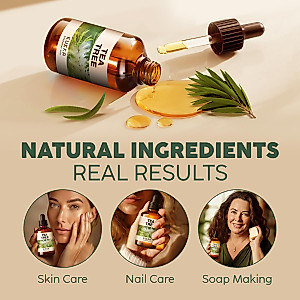 Kukka Tea Tree Oil for Skin, Hair & Toenails - 4 Fl Oz - 100% Pure Natural Tea Tree Essential Oil Made from Australian Melaleuca for Potency - Used in General Wellness, Aromatherapy & DIY Soap Making