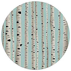 Green Grey PU Leather Round mat Office Chair Mat Dense Tree Formation White Fall Birch Trees Hardwood Floor mat Chair mat Round Chair Cushion for Desk Chair Office ChairCushion Forest Diameter 55 in