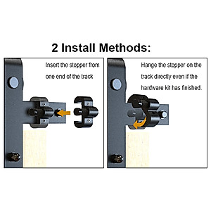 CCJH Sliding Barn Door Stop Upgrade Barn Door Stoppers Hardware for Top Track 1 Pair Black