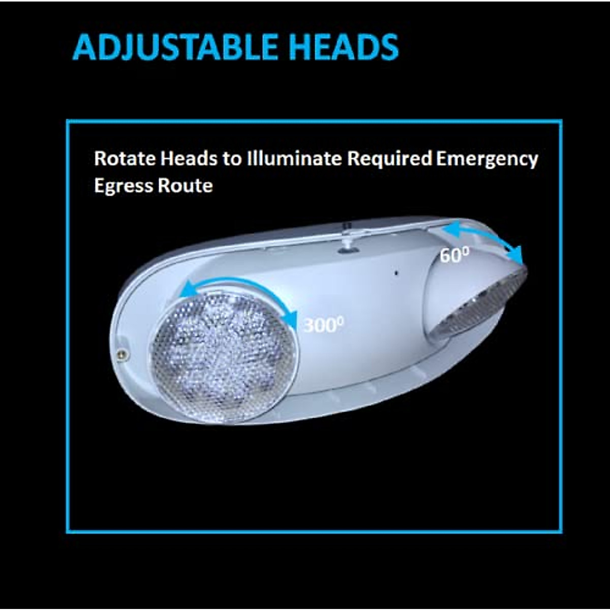 Outdoor Emergency Lights with Battery Backup- LED Emergency Exit Light, Bright White, IP65 Waterproof Emergency Lighting for Business