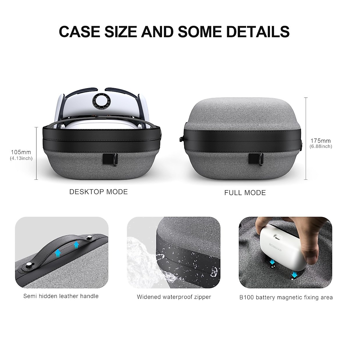 BOBOVR C3 Carrying Case,Three Versatile Modes, Desktop Stand for Tidy Workspace, Compatible with Quest 3/3S