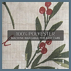 Elrene Home Fashions Holiday Tree Trimmings Fabric Tablecloth, Christmas Tablecloth, 60"X84", Oval