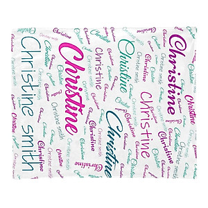 XJone Custom Personalized Baby Blanket with Name for Girls, Customized Floral Baby Name Blankets for Infants Newborns Babies
