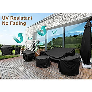 NettyPro Stackable Patio Chair Covers Waterproof Outdoor Patio Furniture Stacking Chair Cover, Fits for 4-6 Stack Dining High Back Chairs, 26"W x 35"D x 45"H, Black